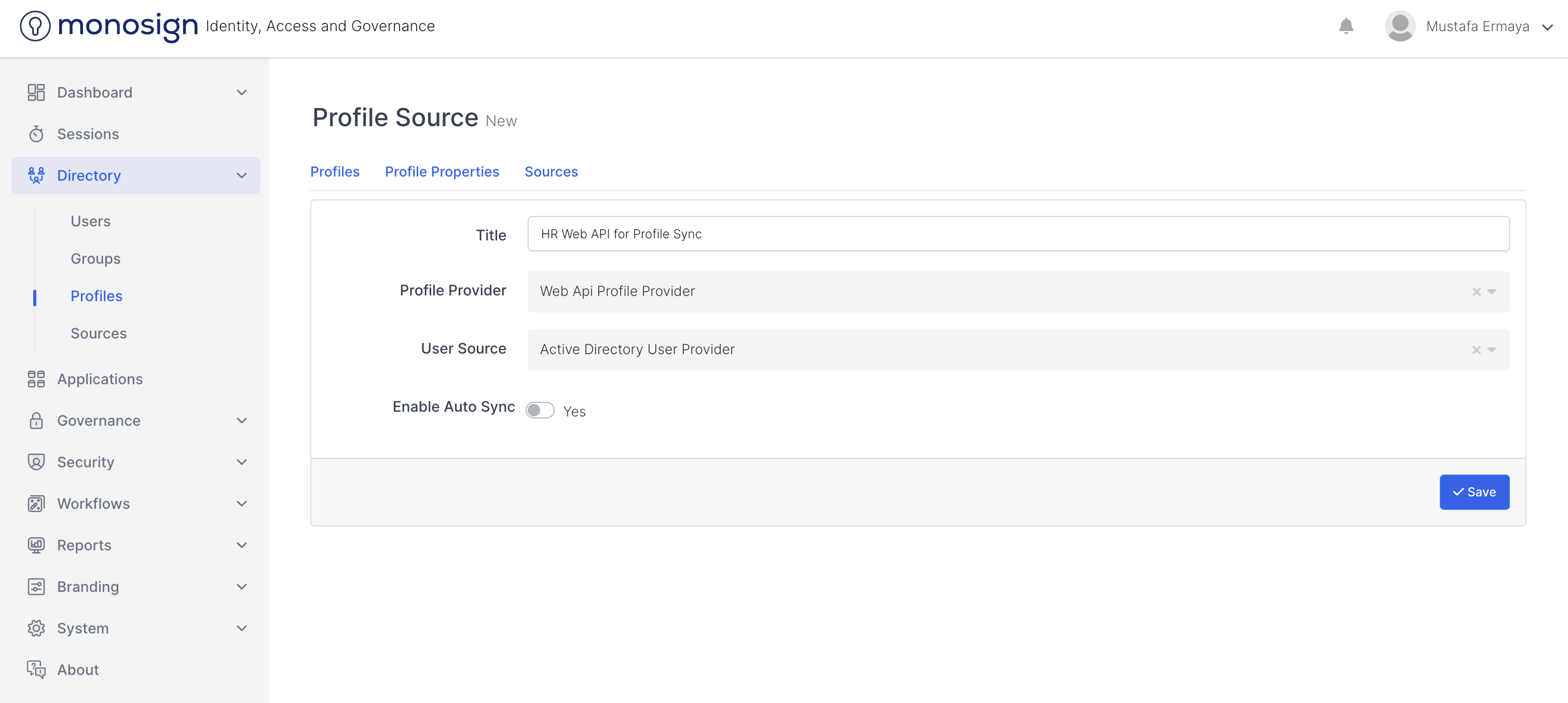 Create New Profile Source